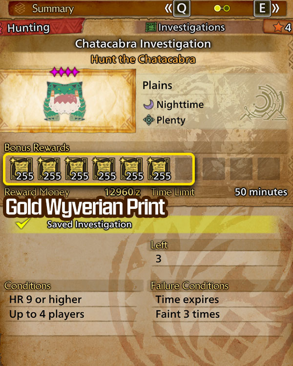Buy MH Wilds Gold Wyverian Print Materials Hunting Lobbies