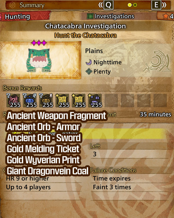 Buy MH Wilds Chatacabra Materials Hunting Lobbies